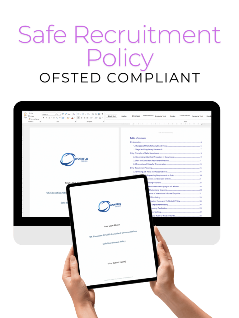 OFSTED Compliant Safe Recruitment Policy – 122-Pages