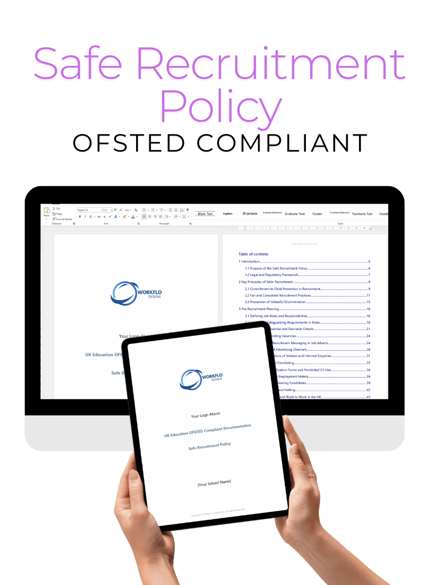 OFSTED Compliant Safe Recruitment Policy – 122-Pages